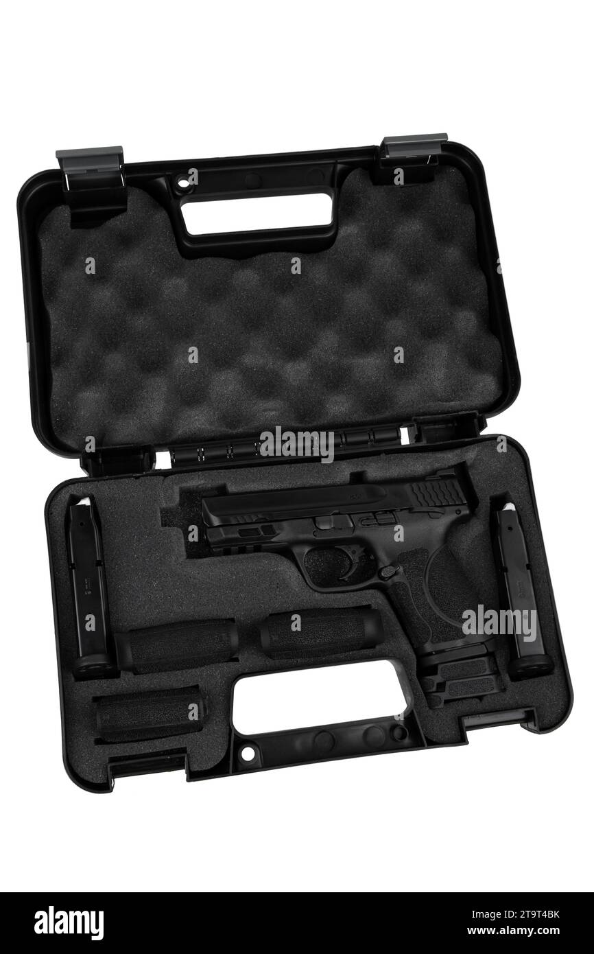 Modern semi-automatic pistol. A short-barreled weapon for self-defense ...