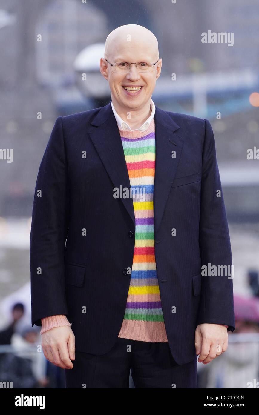 Matt Lucas during a photo call with the cast of Wonka at Potter's Field ...