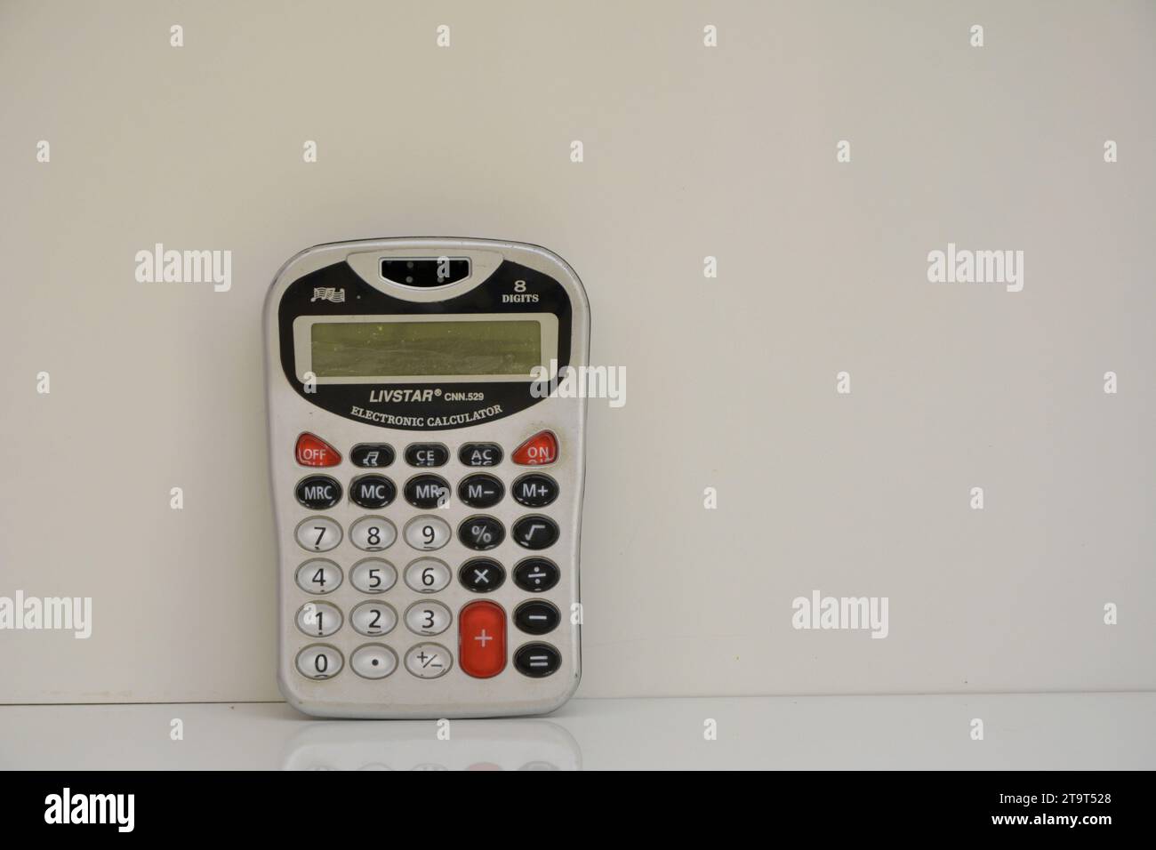 Standard plastic calculator with display and large numbers. Vintage ...