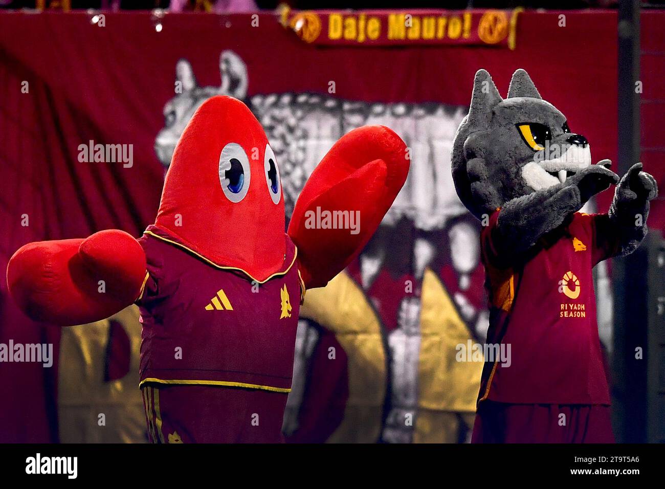 A mascot of the work by the artist Philip Colbert with AS Roma t-shirt ...