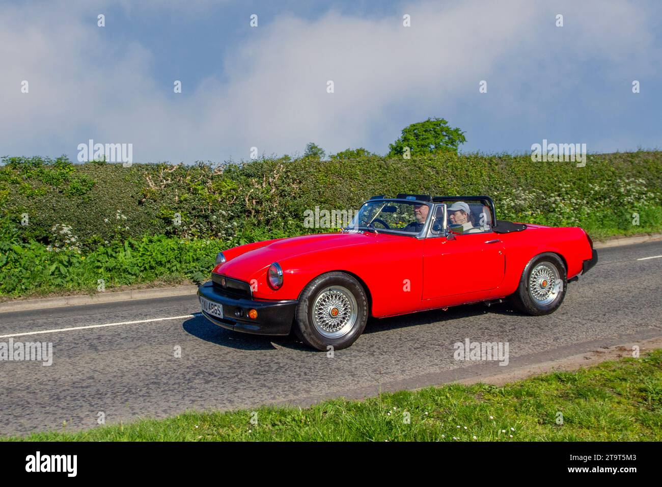 1978 70s seventies Red MG Midget, 3947 cc. Round arch British Petrol ...