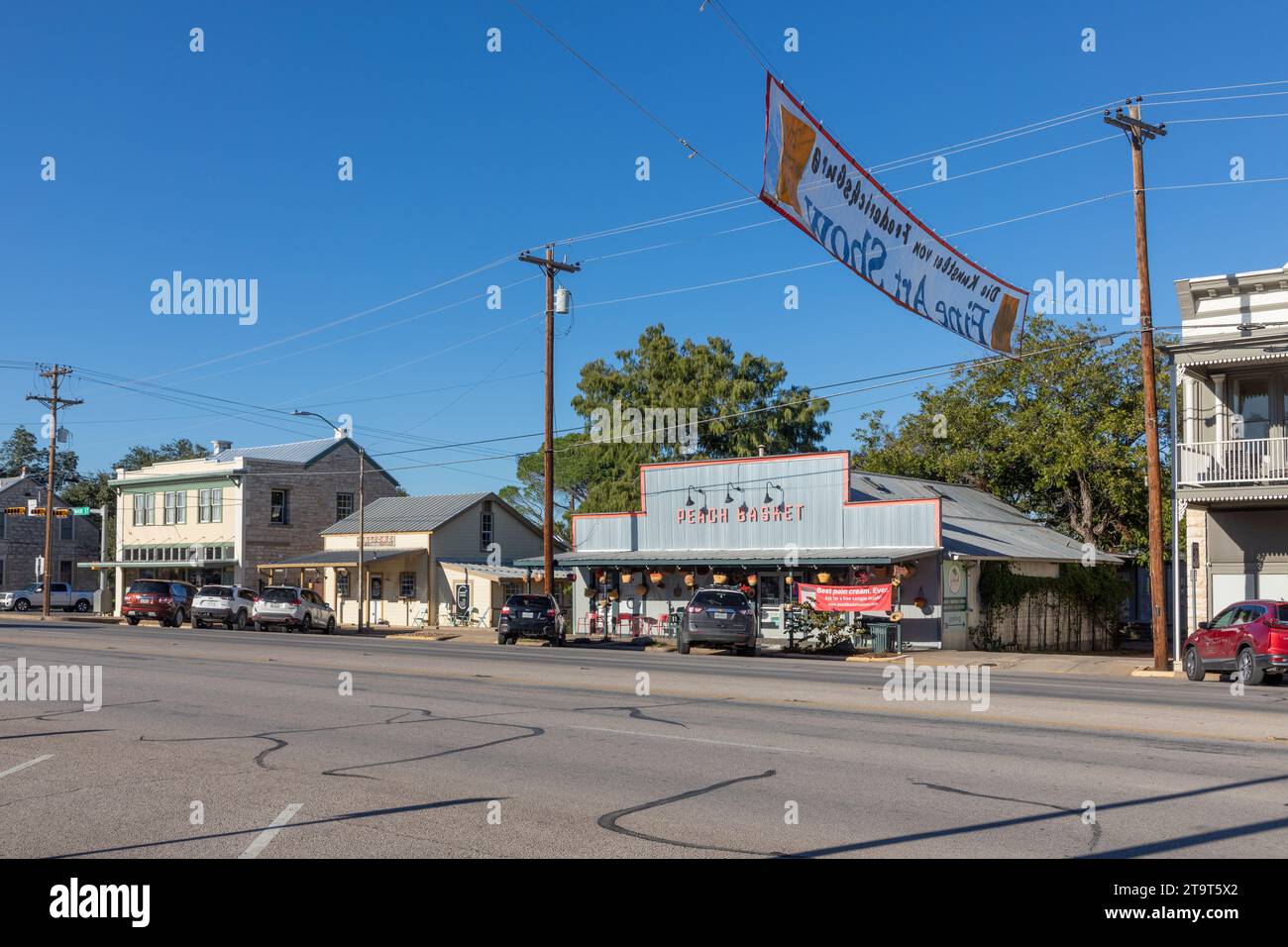 Fredericksburg, USA - November 1, 2023: The Main Street in ...