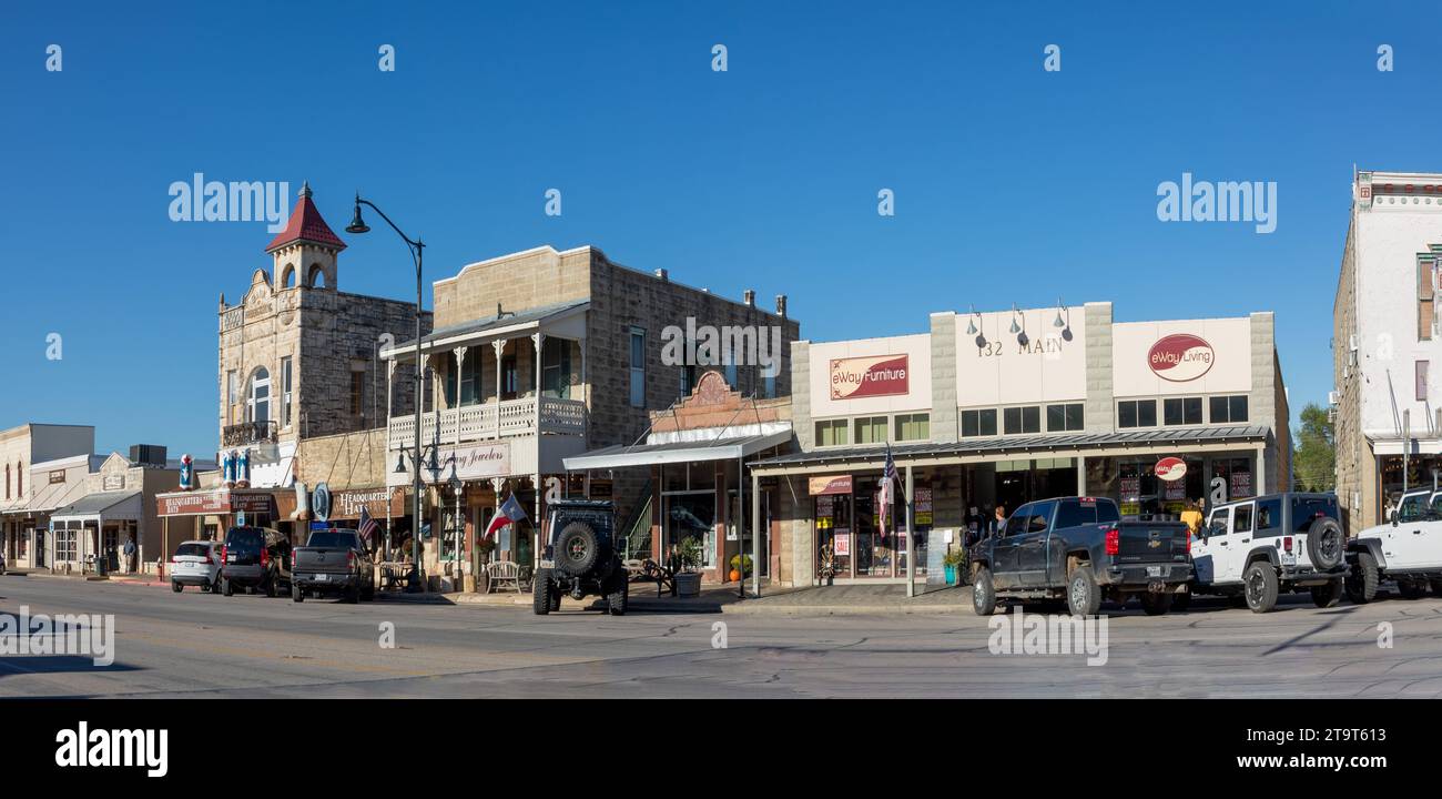 Fredericksburg, USA - November 1, 2023: The Main Street in ...