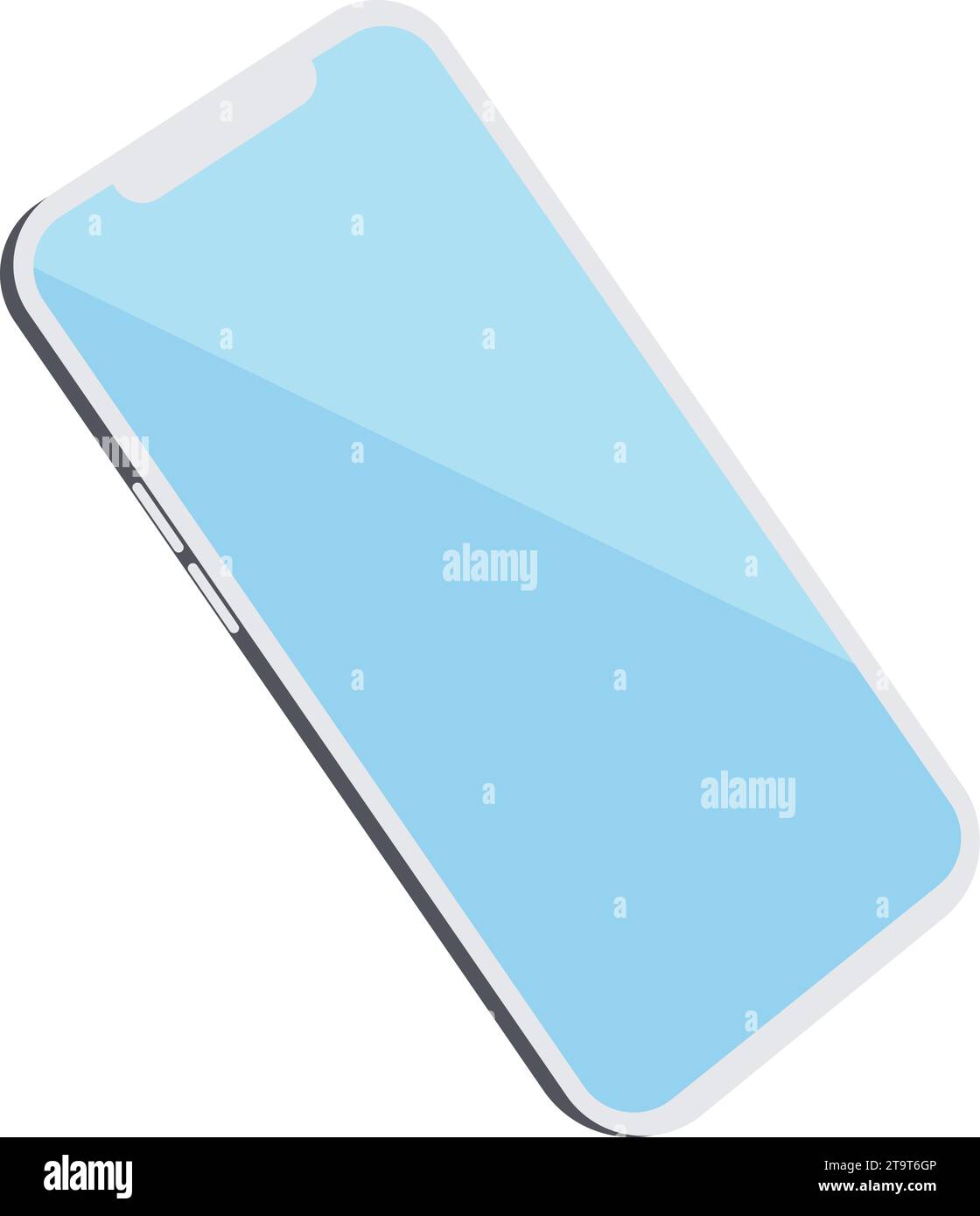 Minimalistic illustration of cell phone. Smartphone side view. Mockup ...
