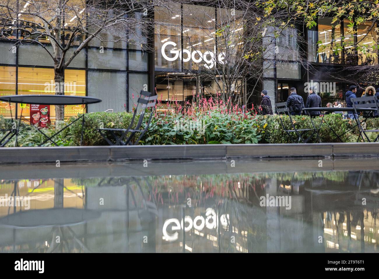 Google UK headquarters and office entrance, exterior with logo at ...