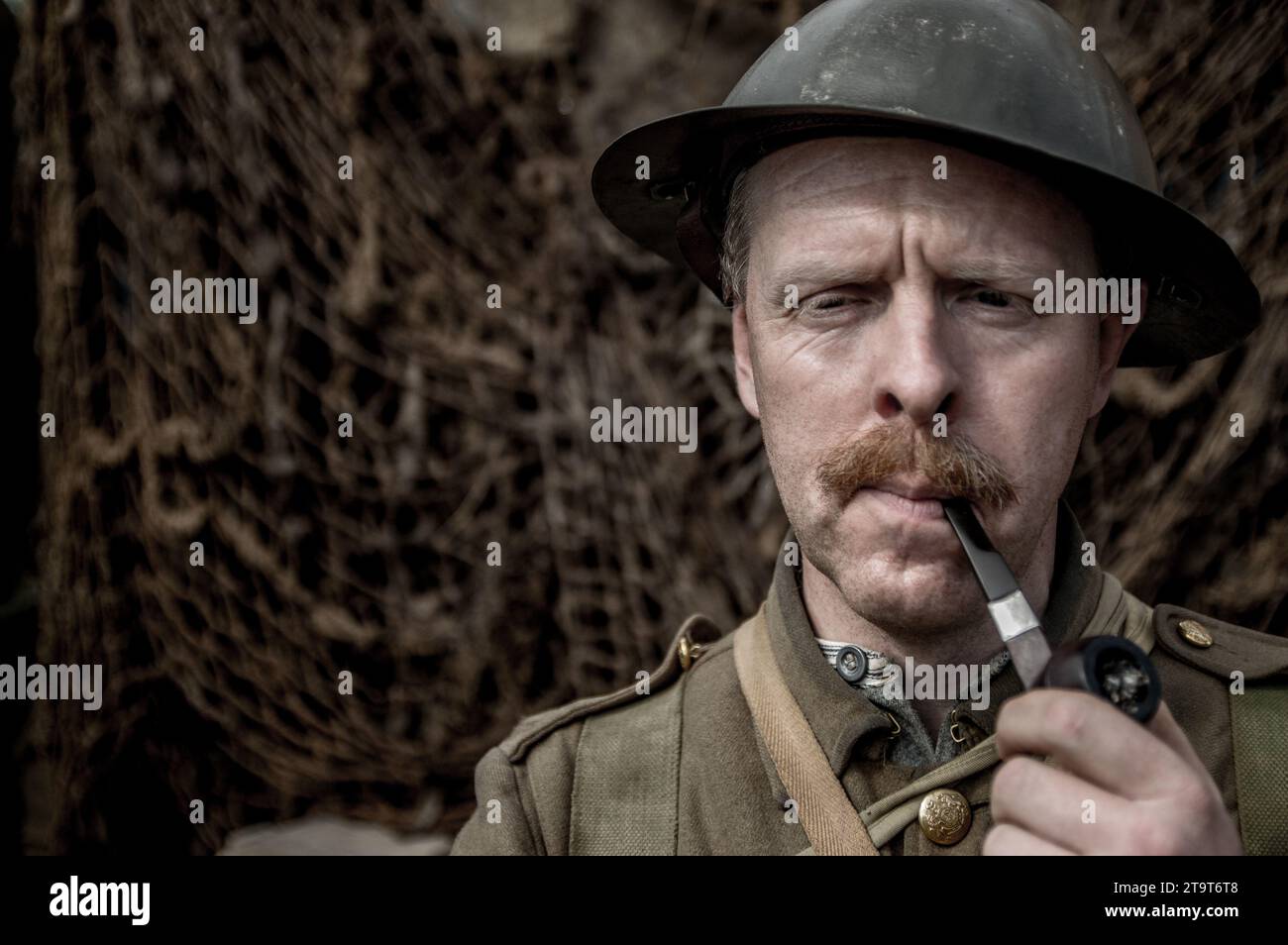 WWI British soldier with pipe Military Odyssey England 2016 Reenactors ...