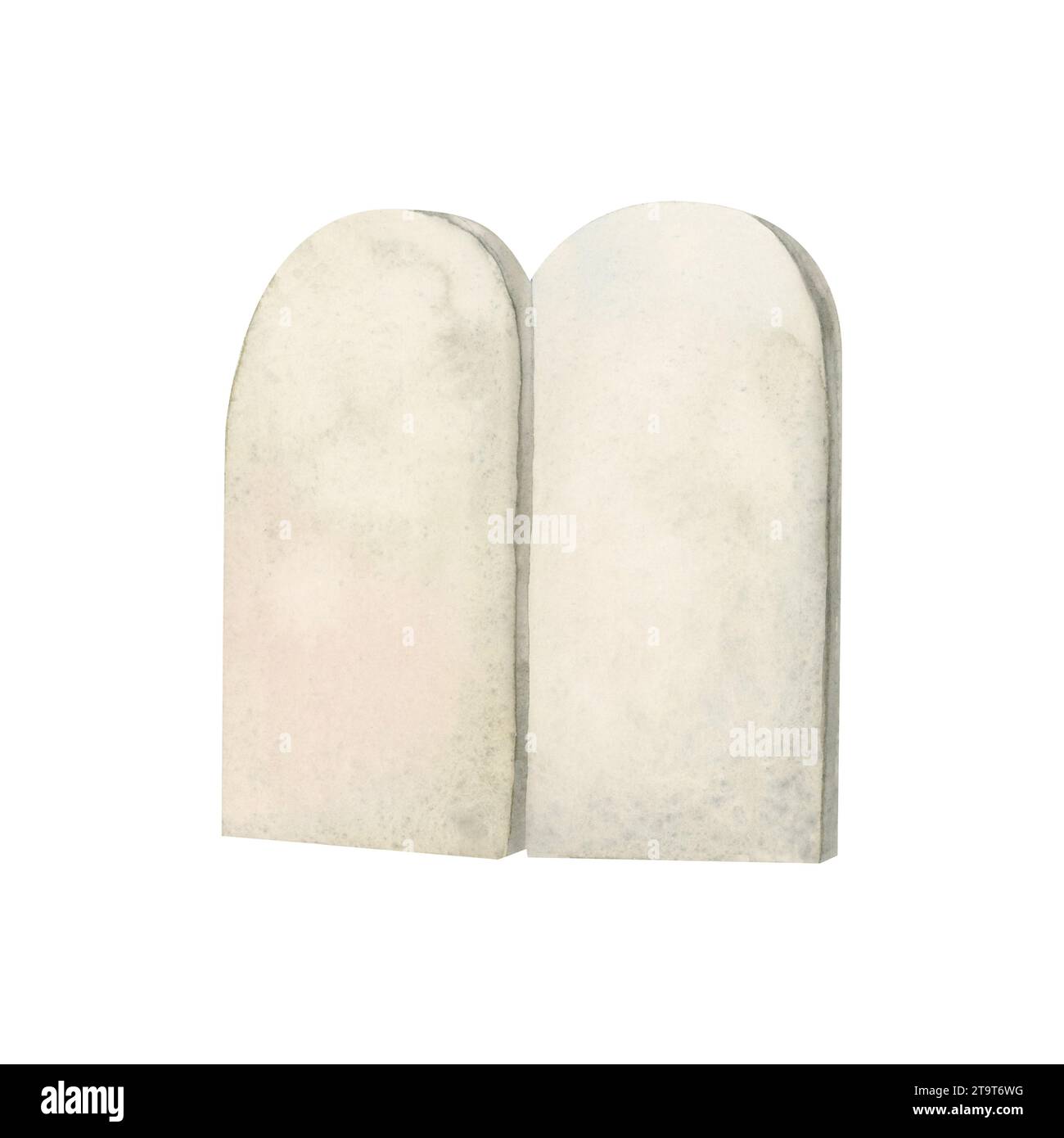 Tombstone blank template watercolor illustration. Gravestone tablets ...