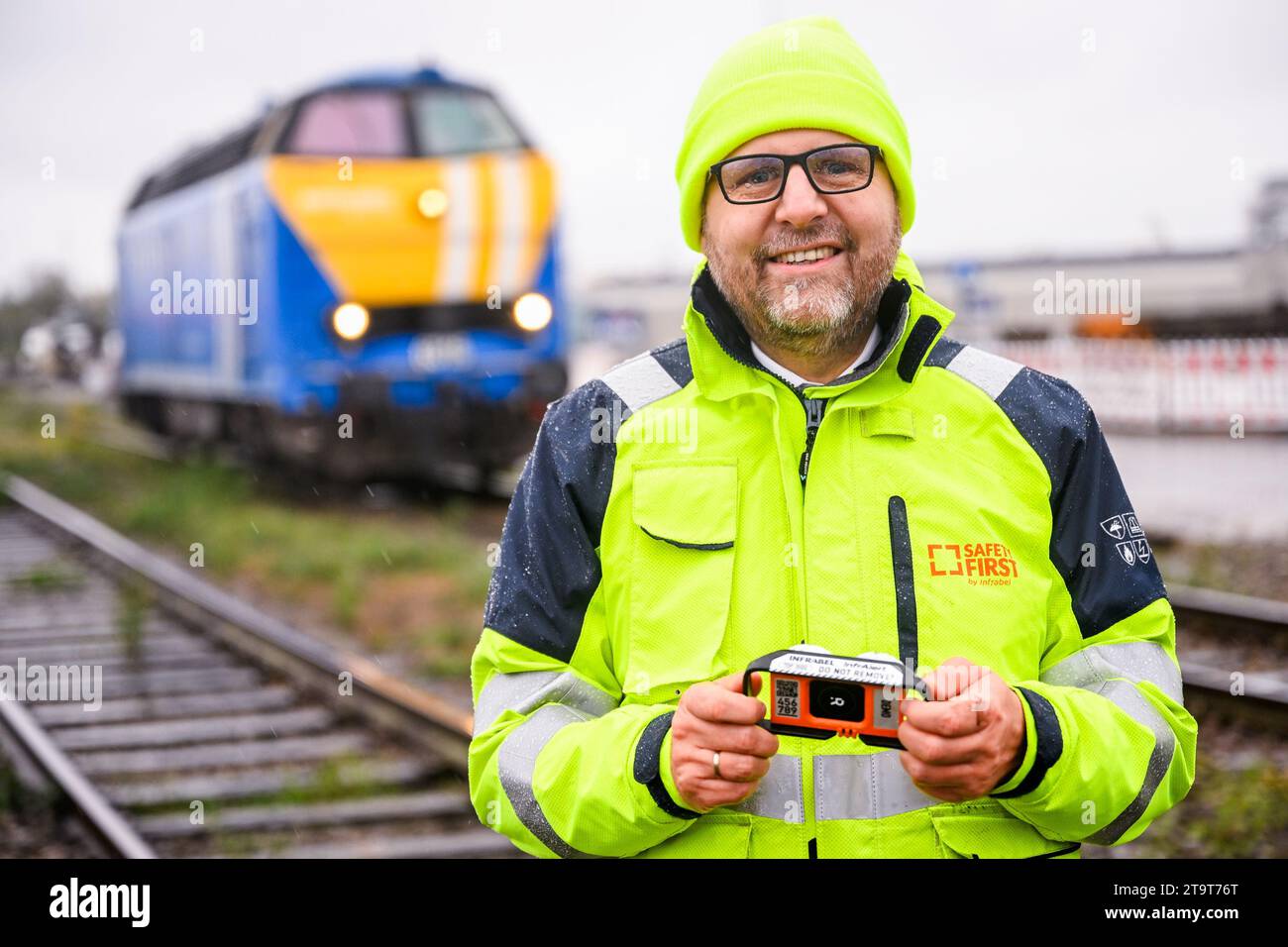 Brussels, Belgium. 27th Nov, 2023. Infrabel CEO Benoit Gilson poses for ...