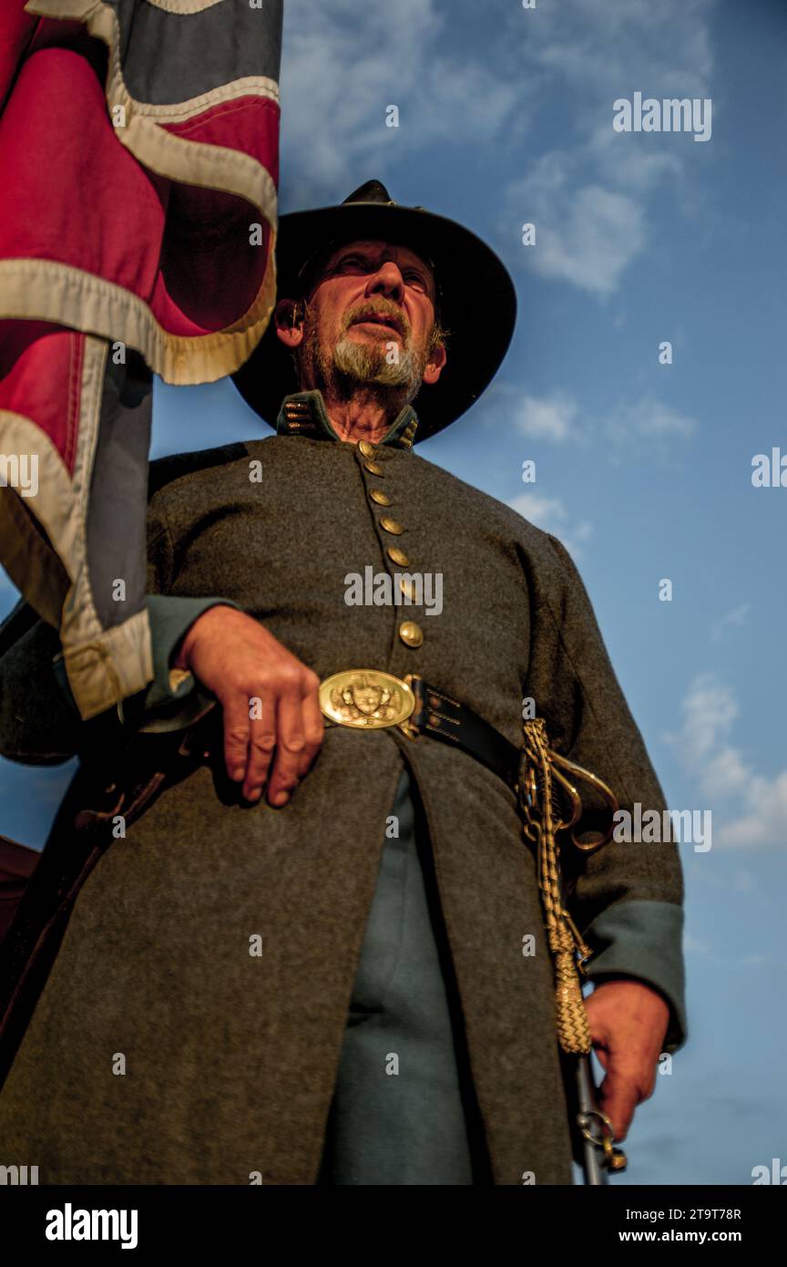 Confederate officer Military Odyssey England 2016 Reenactors Stock ...