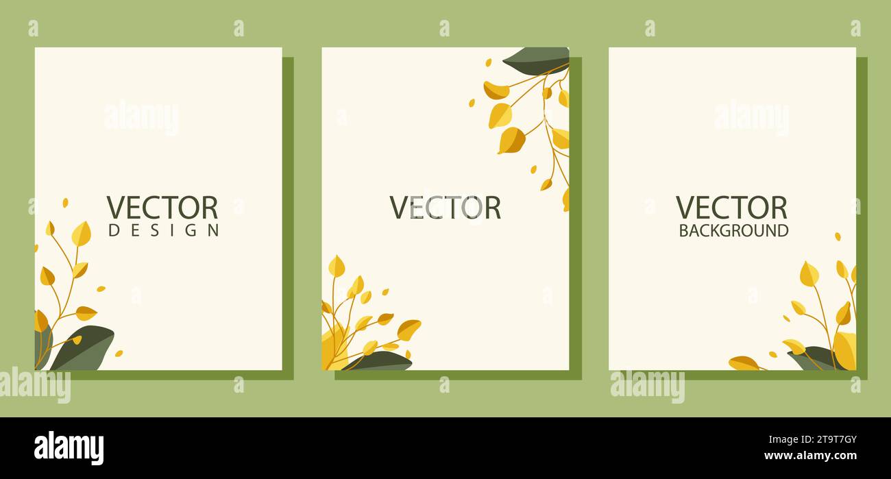 Set of three spring vector background templates with beautiful paper ...