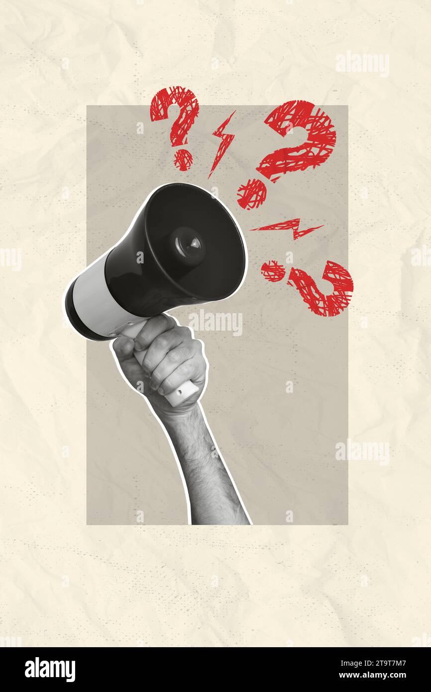 Vertical creative photo abstract composite collage of arm hold ...