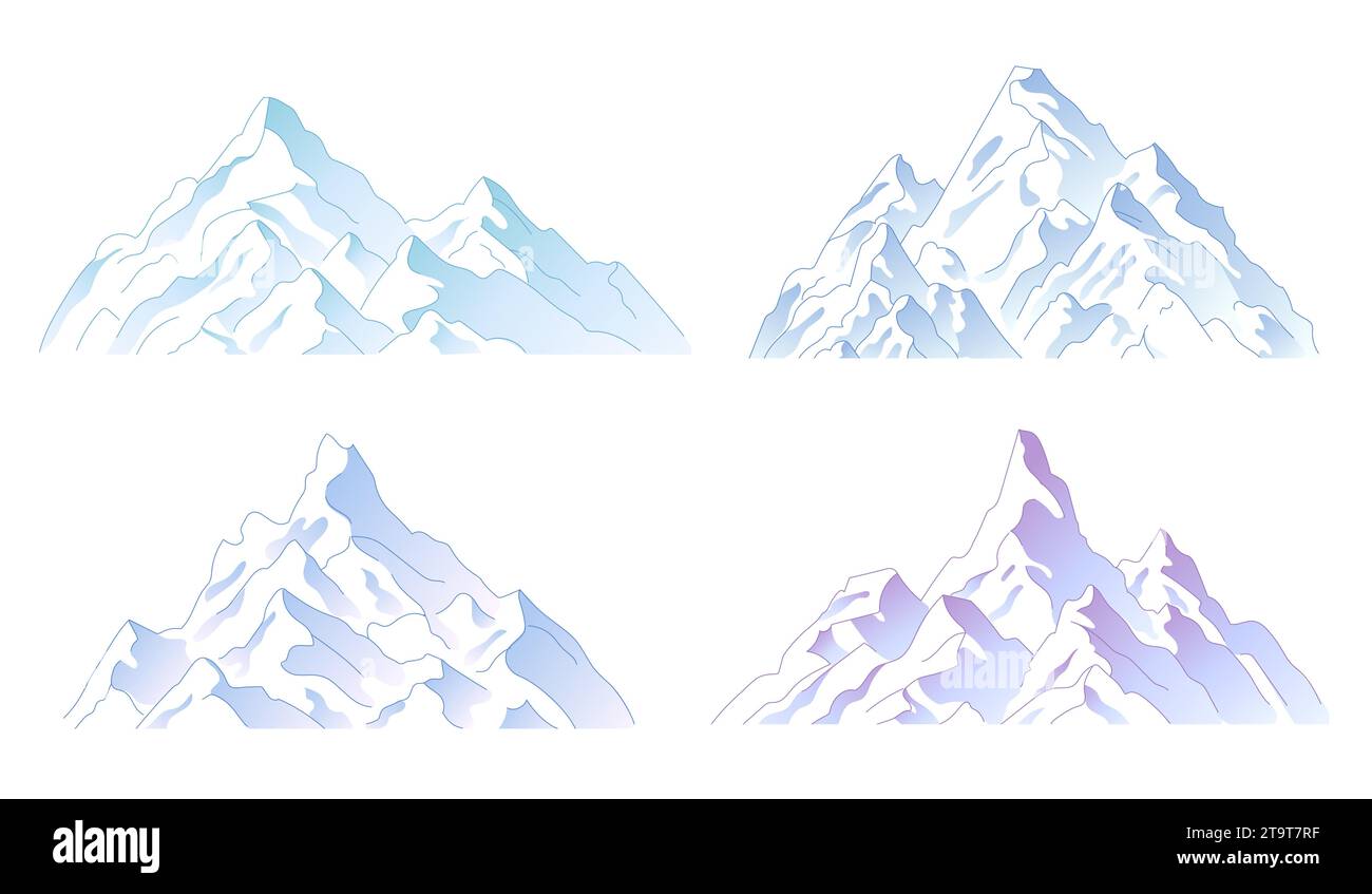 Mountains rocky peaks set. Vector illustration Stock Vector Image & Art ...