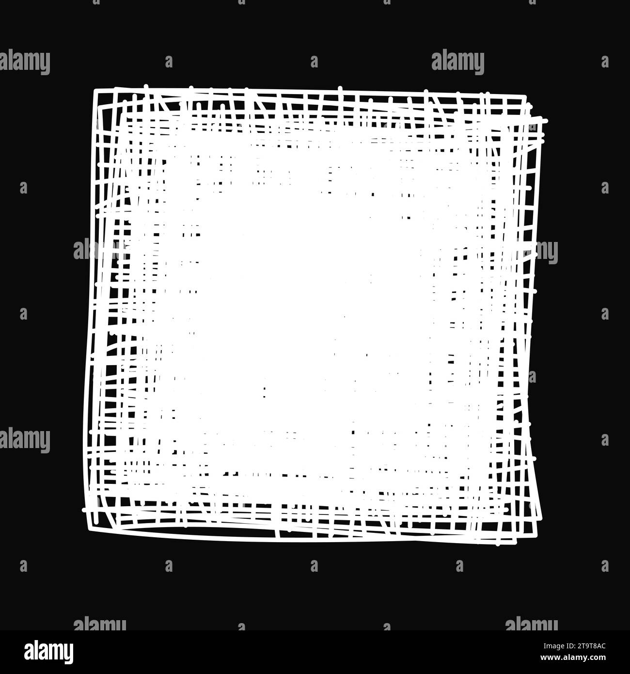 Grungy scribble SQUARE banner, hand drawn with thin line, chalk board ...