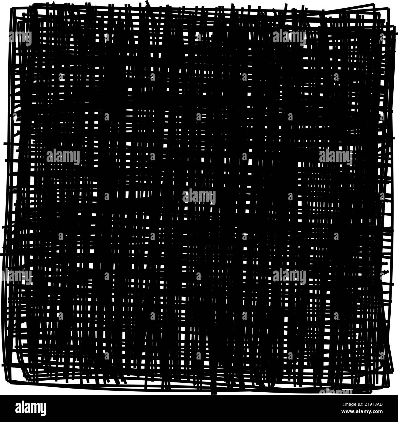 Grungy scribble square frame hand drawn with thin line, divider shape ...