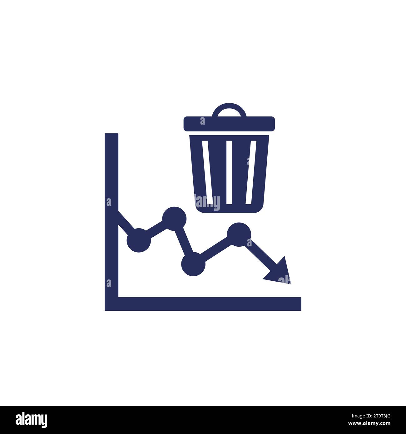 Reducing waste icon with a chart and trash bin Stock Vector Image & Art ...
