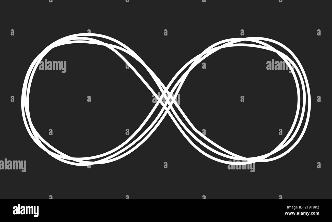 Infinity symbol scribble hand drawn with thin line, chalkboard effect ...