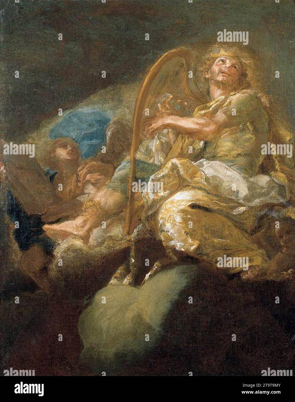 King David Playing the Harp - by Giacomo Del Po Stock Photo - Alamy