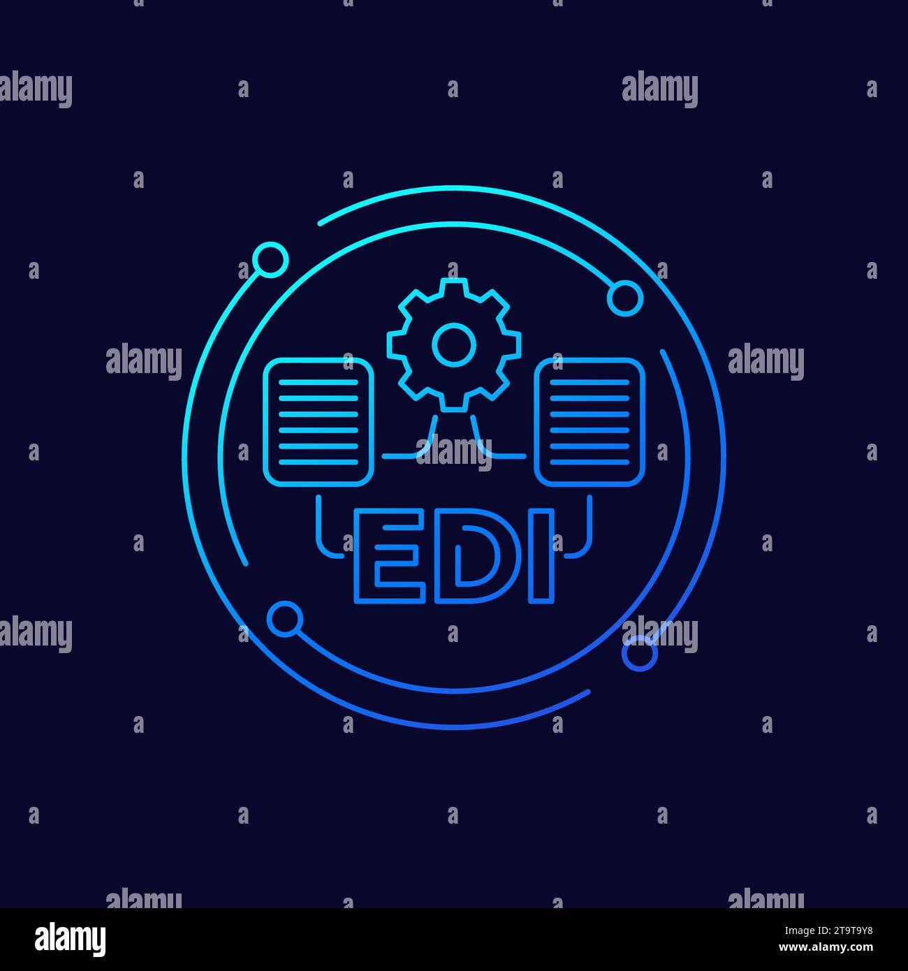EDI, Electronic Data Interchange linear icon Stock Vector Image & Art ...