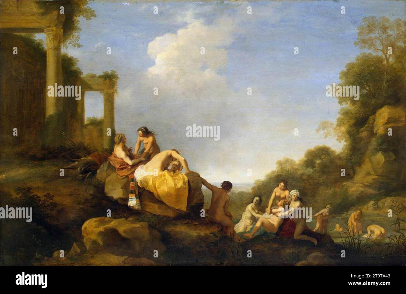 Landscape with Diana and Callisto - by Cornelis Van Poelenburgh Stock ...