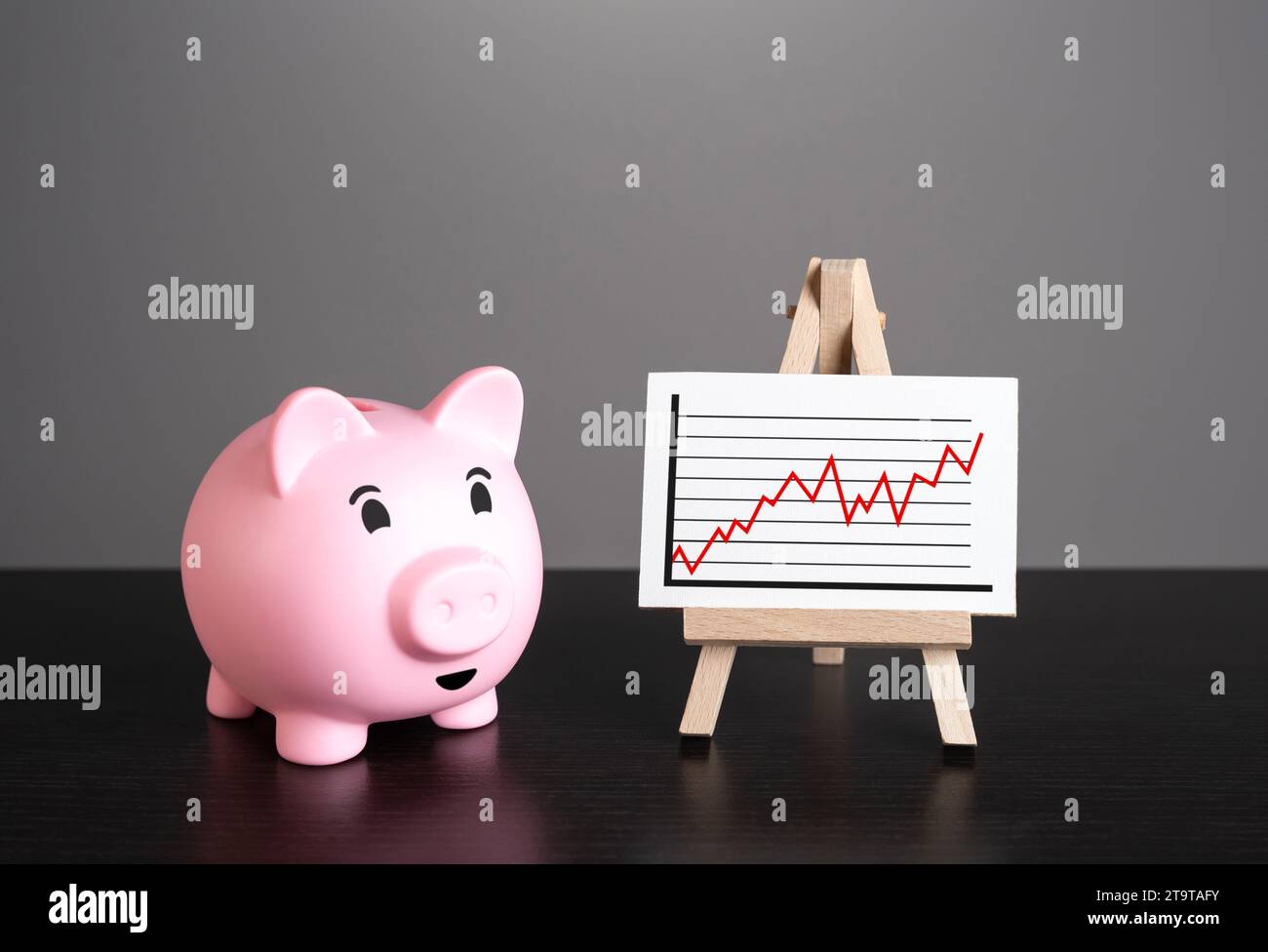 Savings increase schedule and piggy bank. The economic growth. High ...