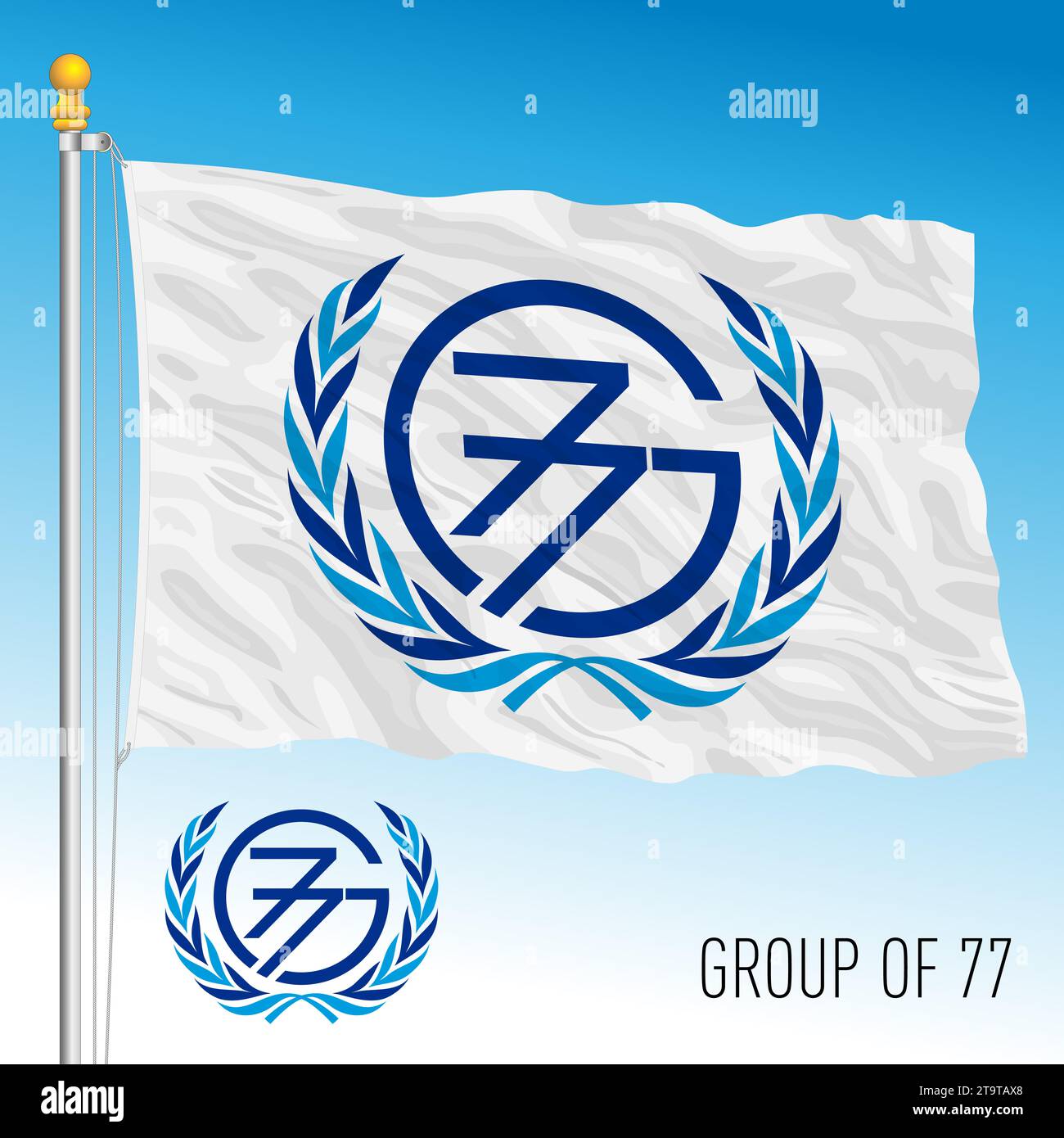 Cuba, september 2023, G77 international summit, waving flag with the ...