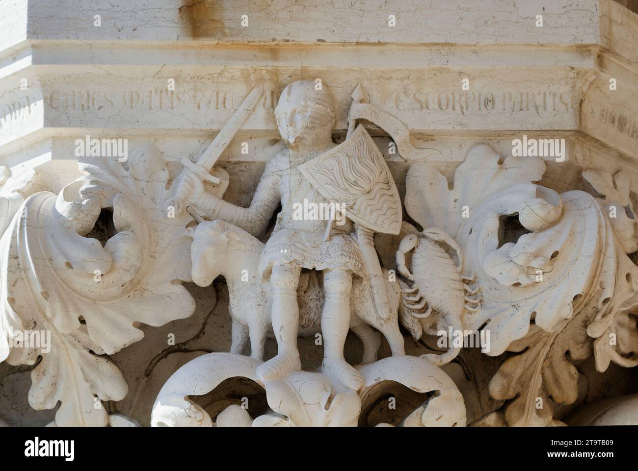 Mars, Aries and Scorpio - Planets and Zodiac - Corner pillar capital of ...