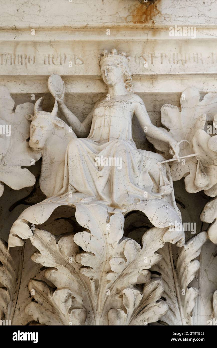 Venus, Taurus and Libra - Planets and Zodiac - Corner pillar capital of ...