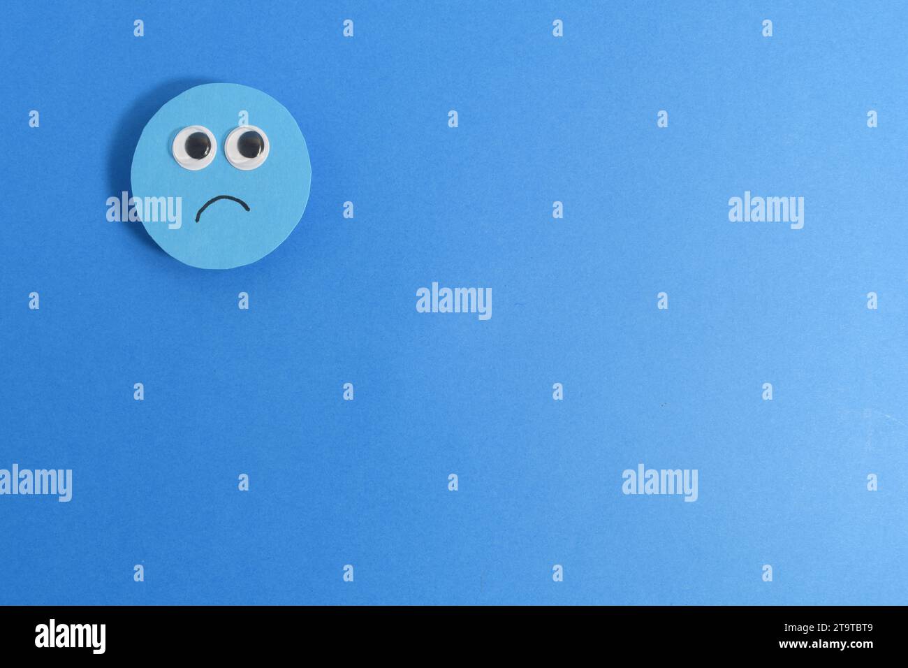 Blue Monday concept. Sad face Stock Photo - Alamy