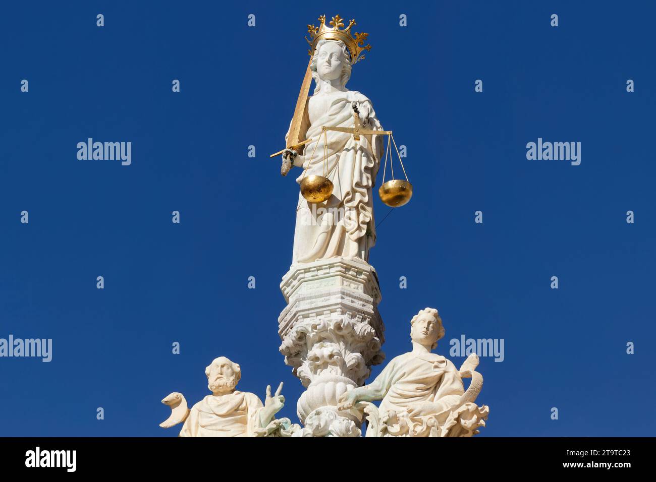 Statue of Justice and Equity with sword and balance scales- Patriarchal ...