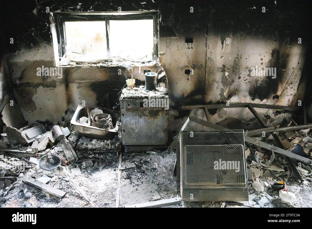 Beeri, Israel. 27th Nov, 2023. Rubble lies in the destroyed house of ...