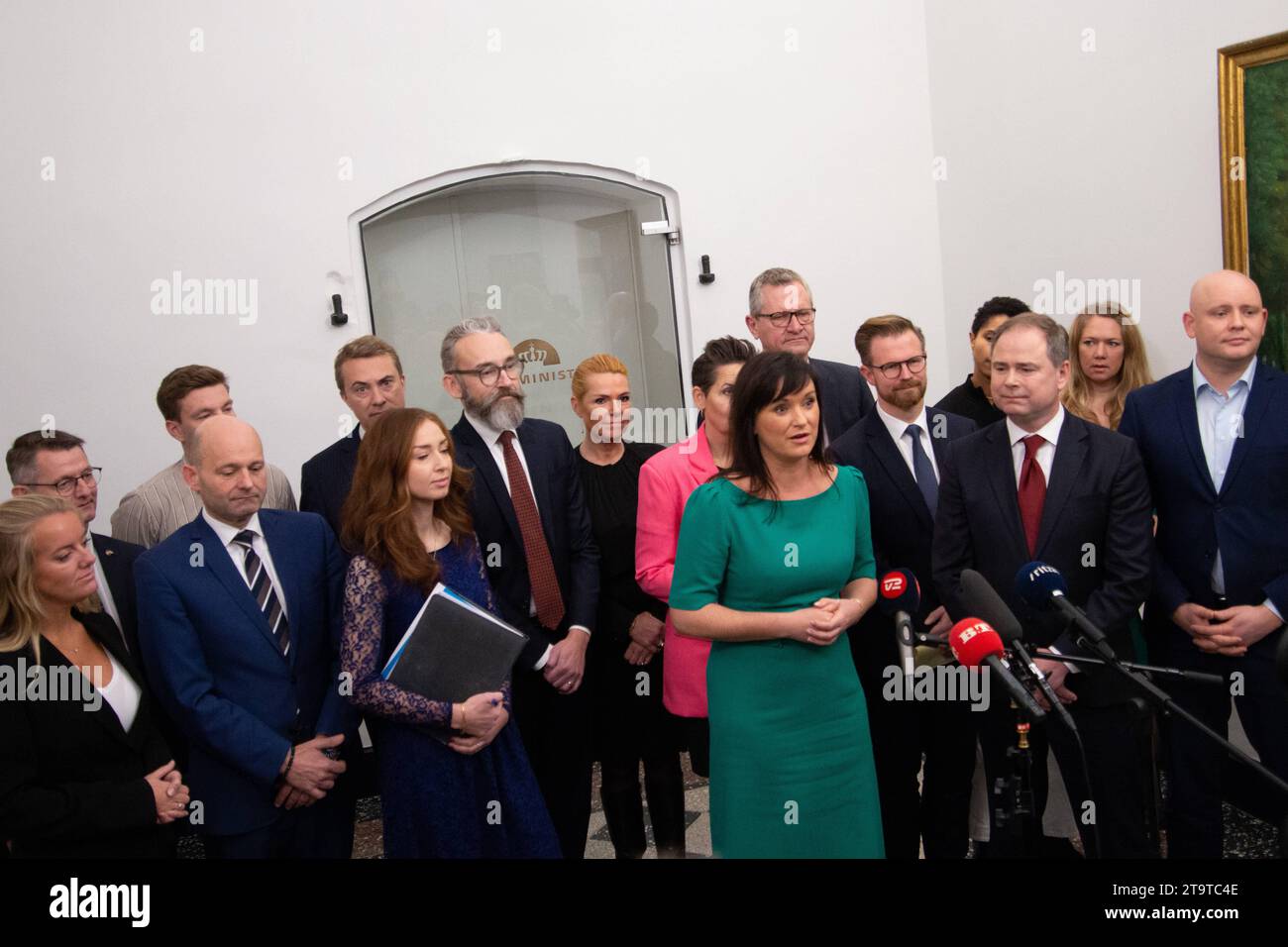 Press conference on the budget agreement for 2024. Danish Minister of ...