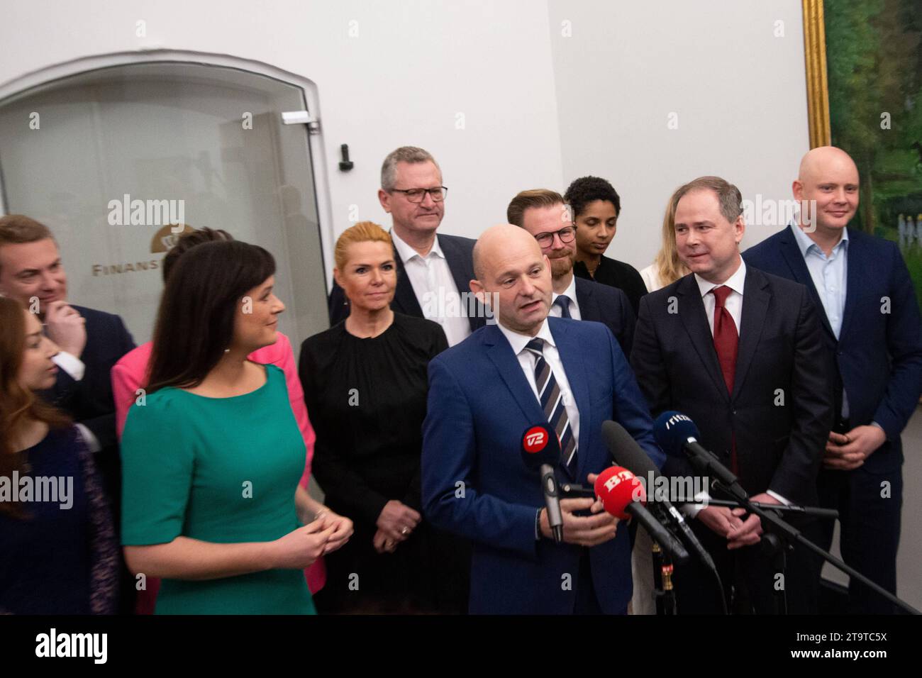 Press conference on the budget agreement for 2024. Danish Minister of ...