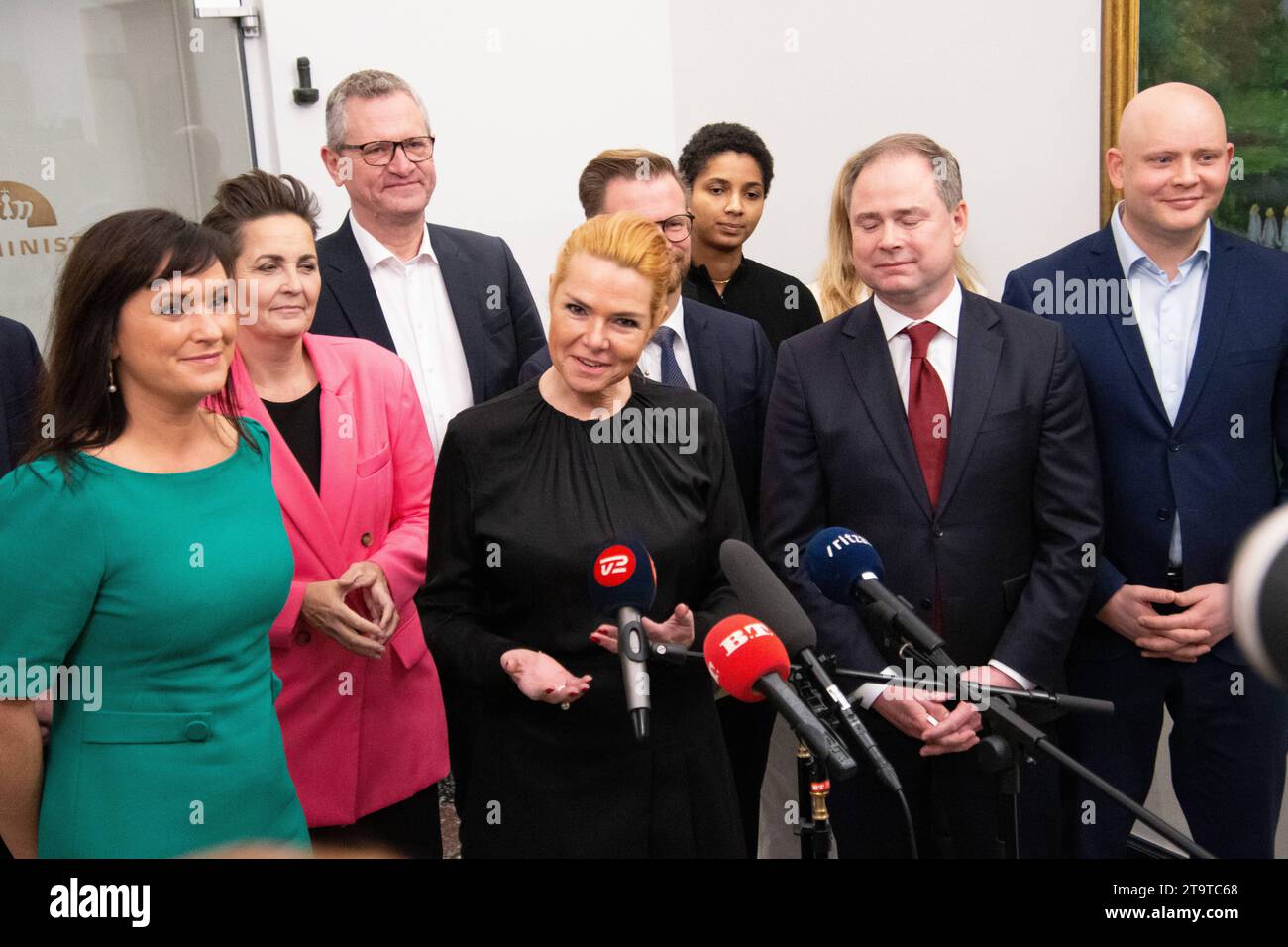 Press conference on the budget agreement for 2024. Danish Minister of ...