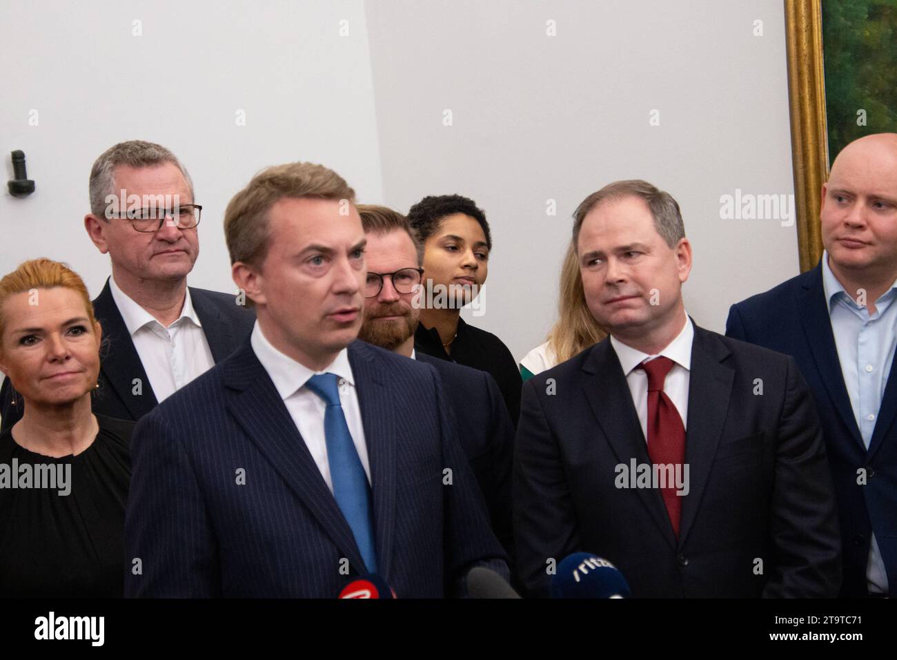 Press conference on the budget agreement for 2024. Danish Minister of ...