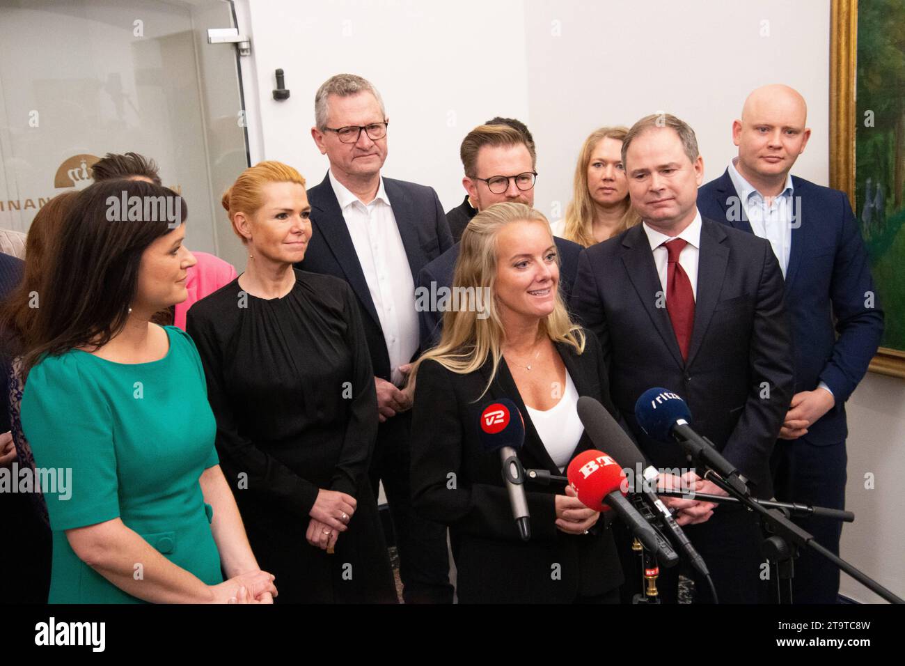 Press conference on the budget agreement for 2024. Danish Minister of ...
