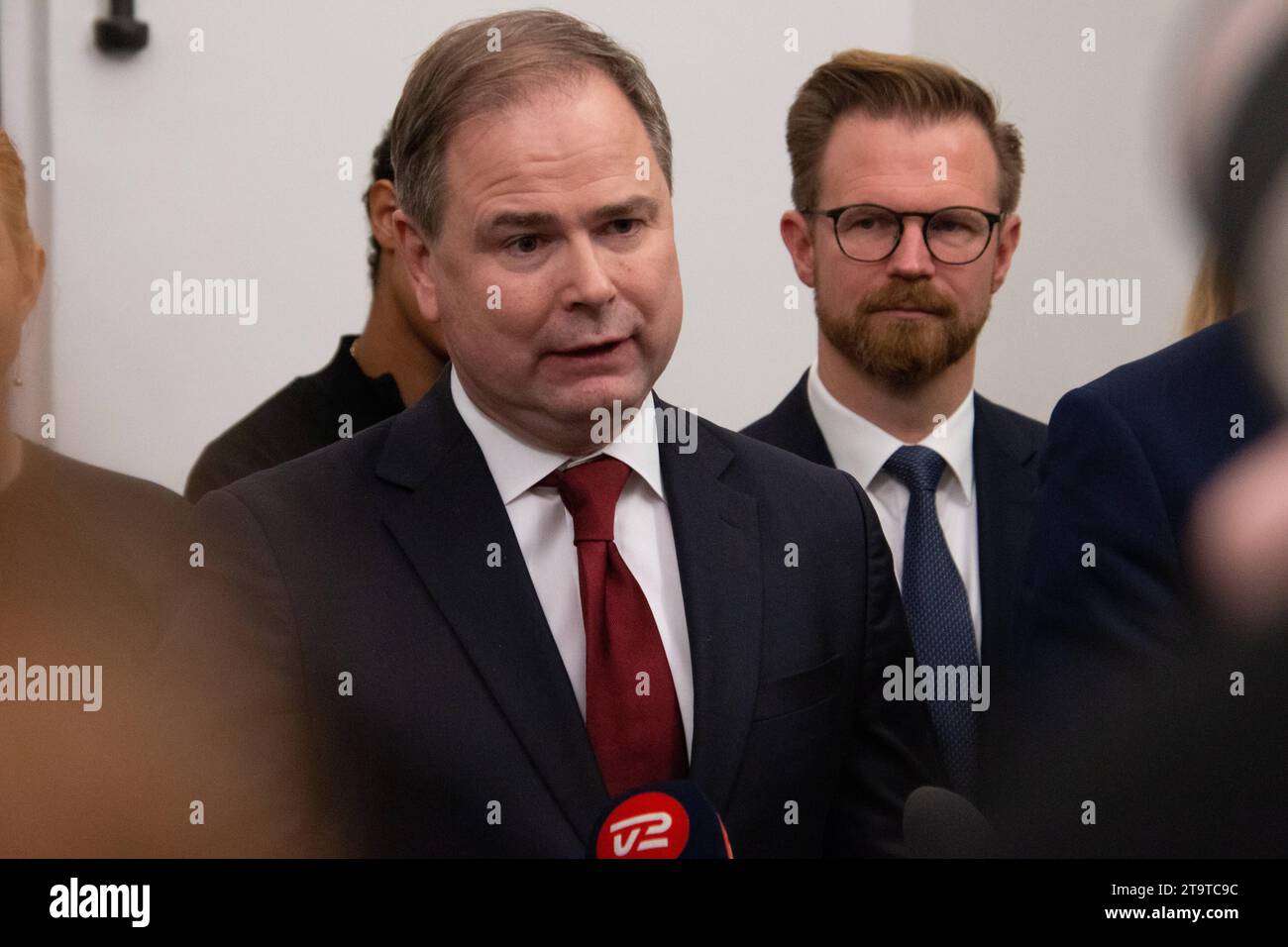 Press conference on the budget agreement for 2024. Danish Minister of ...
