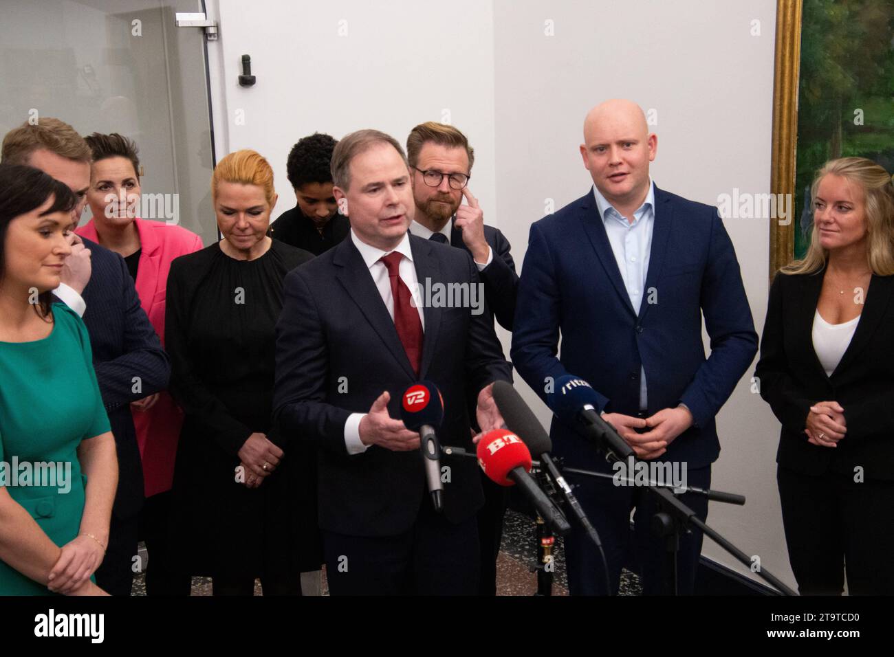 Press conference on the budget agreement for 2024. Danish Minister of ...