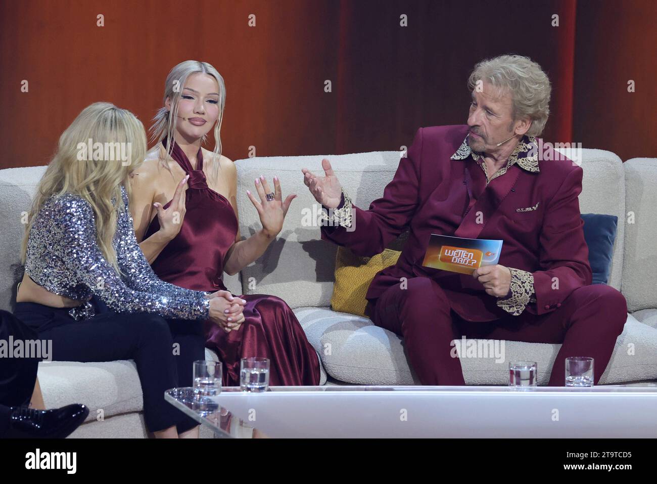 ZDF-Unterhaltungsshow Wetten dass.. - live aus Offenburg Moderator Thomas Gottschalk mit Helene ...