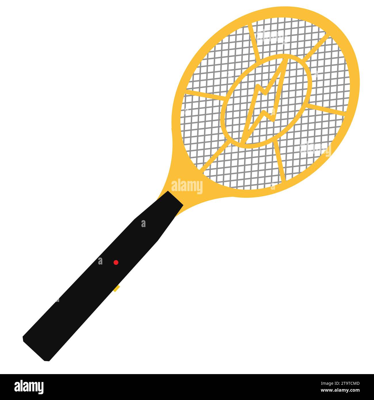Electric mosquito swatter icon. Yellow Mosquito electric racket sign ...