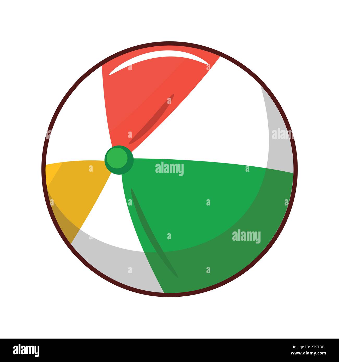 beach ball icon over white background. colorful design vector ...