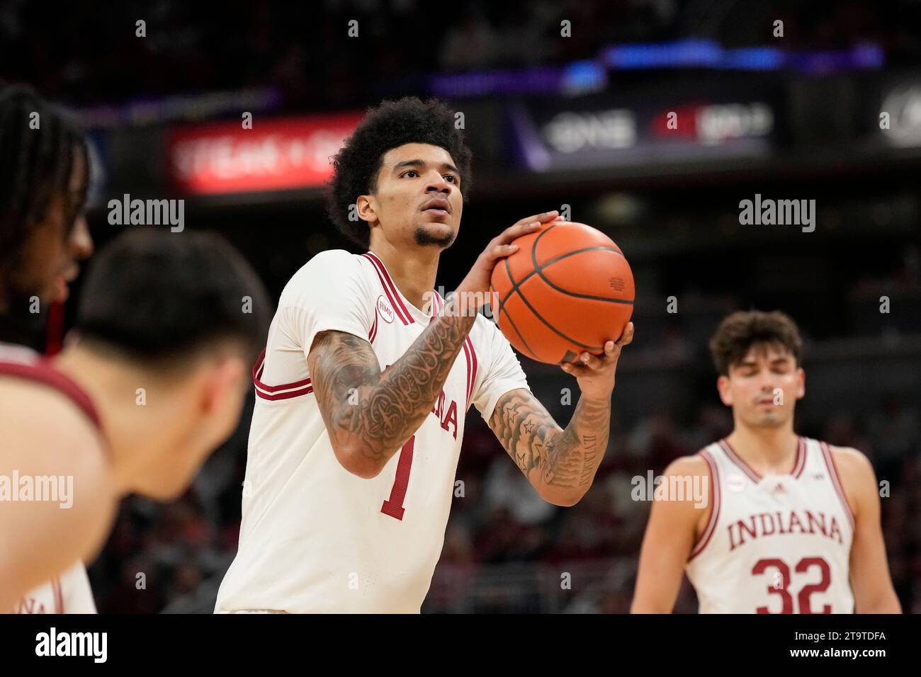 Indiana center Kel'el Ware (1) in action as Harvard played Indiana an ...