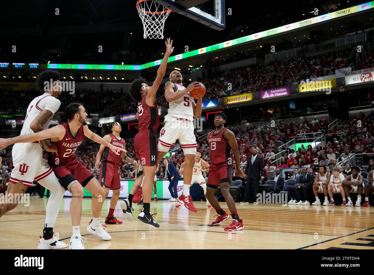 Indiana forward Malik Reneau (5) in action as Harvard played Indiana an ...