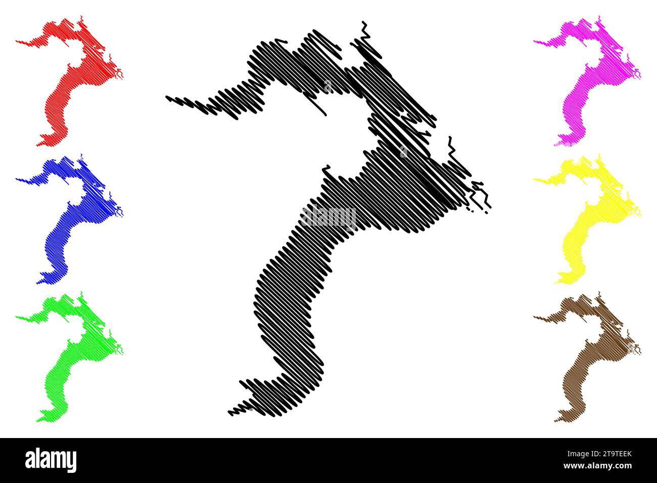 Lake Pend Oreille (United States, North America, us) map vector ...