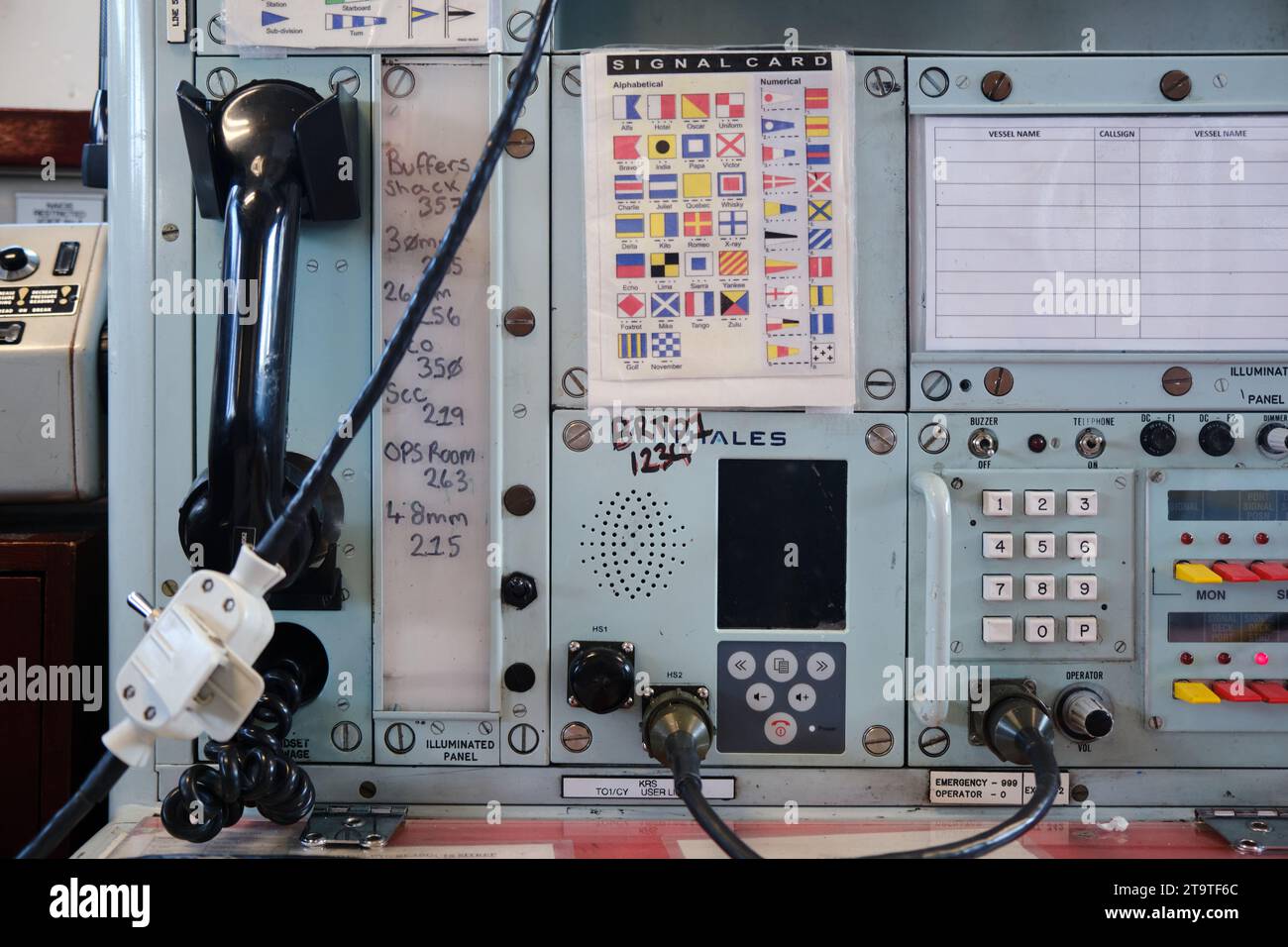 Radio command post of a Navy Ship, on open tour Stock Photo - Alamy