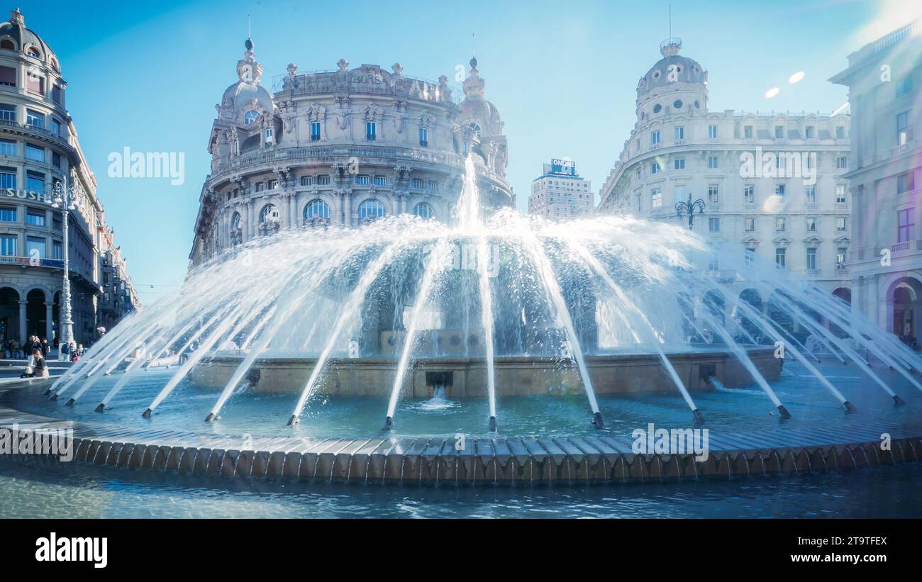 Piazza De Ferrari is the main square of Genoa, Italy Stock Photo - Alamy