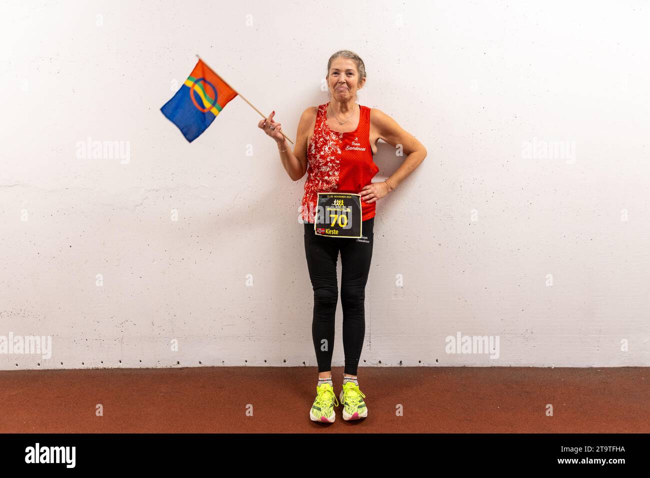 Oslo 20231126.Kirste Sandness has just completed the Bislett 24 hour ...