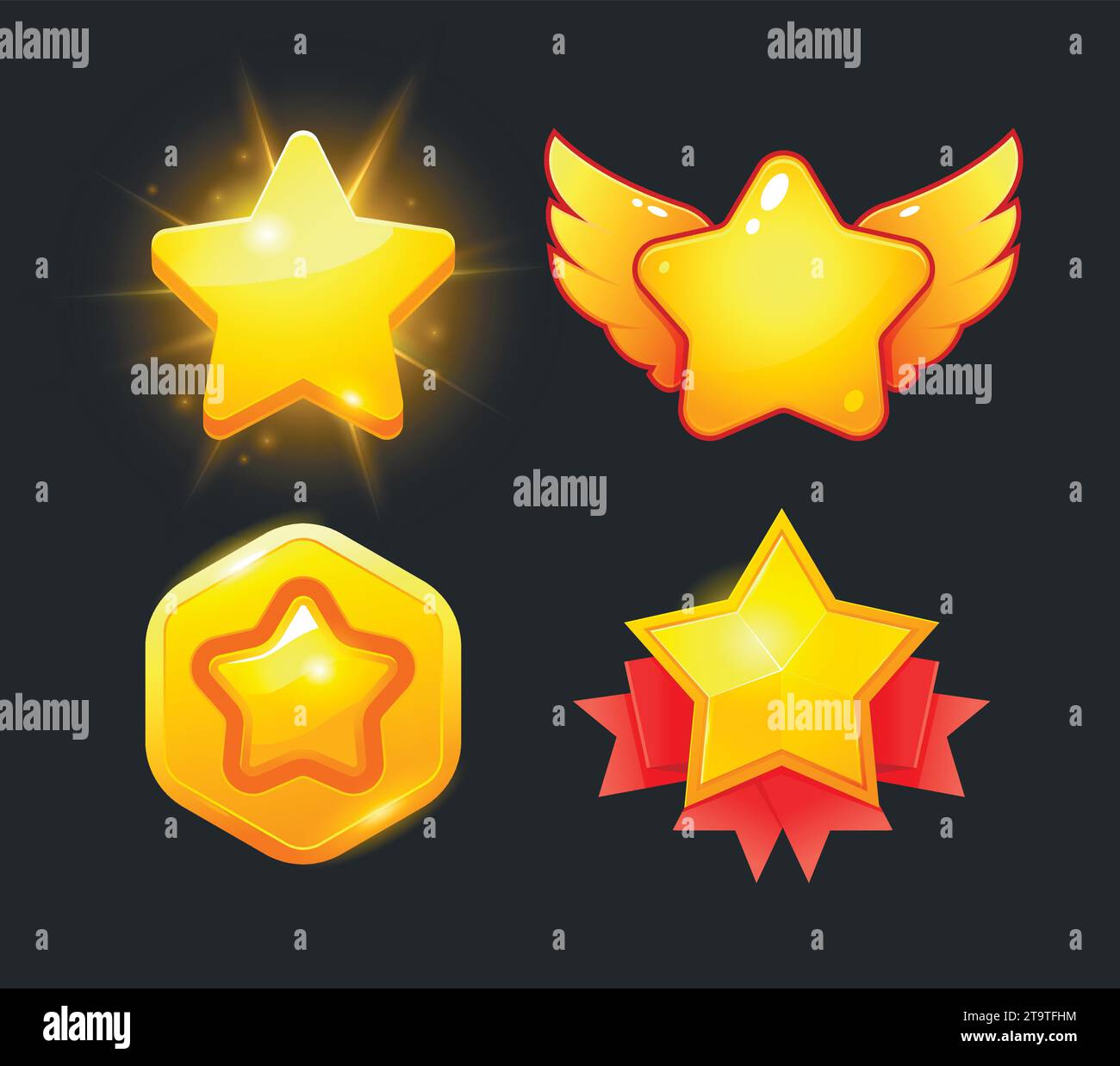 Vector star icons set. Collection icon design for game, ui, banner ...