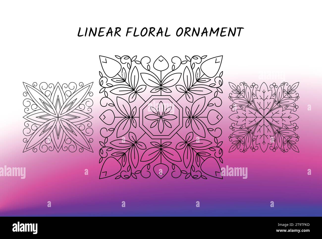 Linear floral design elements hi-res stock photography and images - Alamy