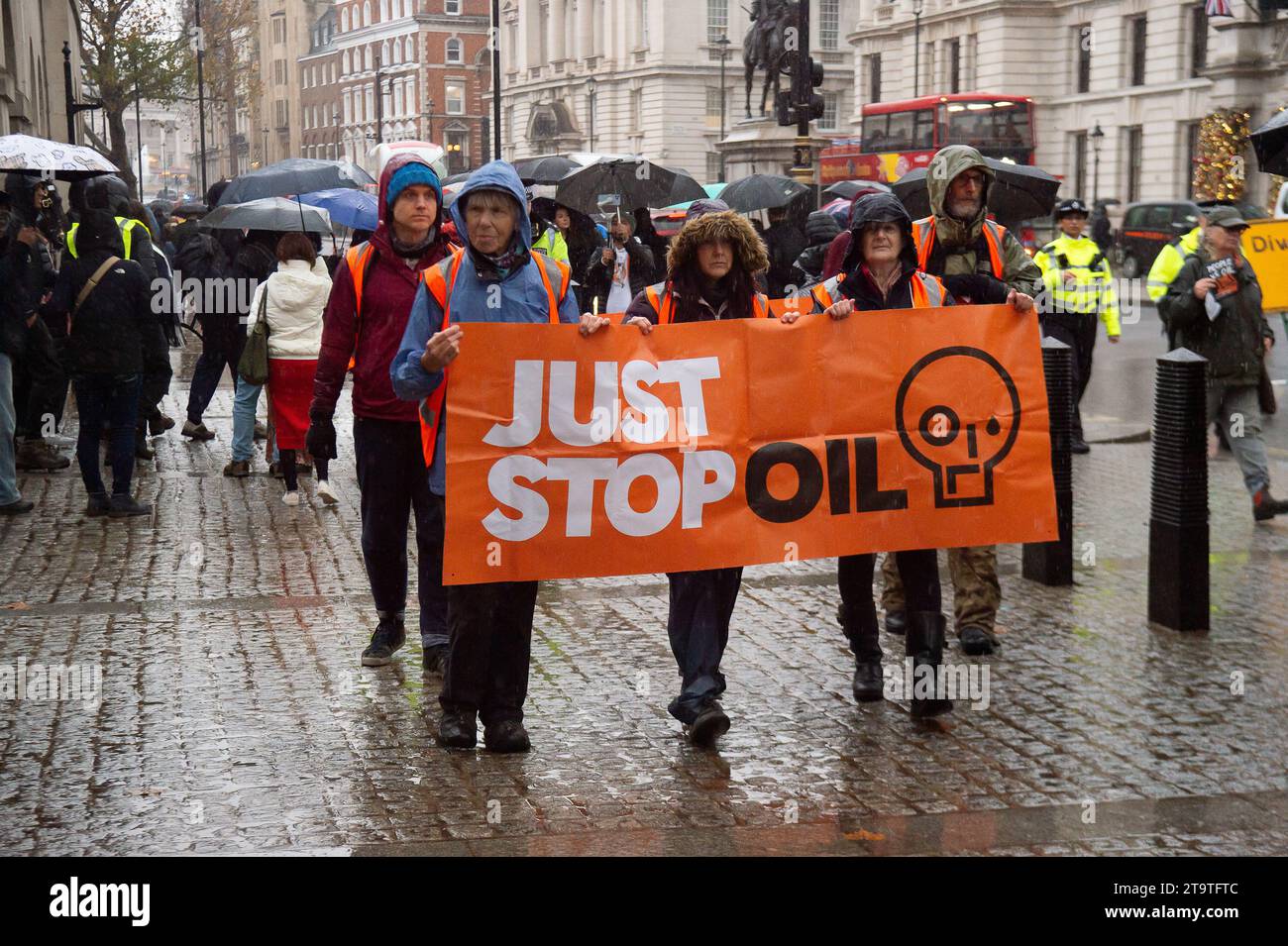 London, UK. 27th November, 2023. Just Stop Oil protesters were back ...