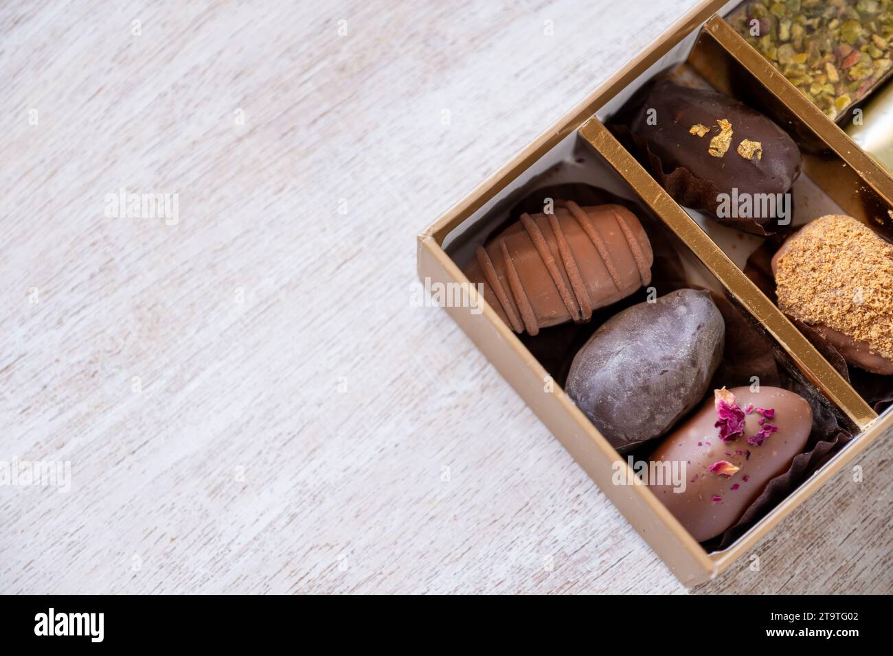 Top-View of Luxury Chocolate Box with Multiple Varieties in Stunning ...